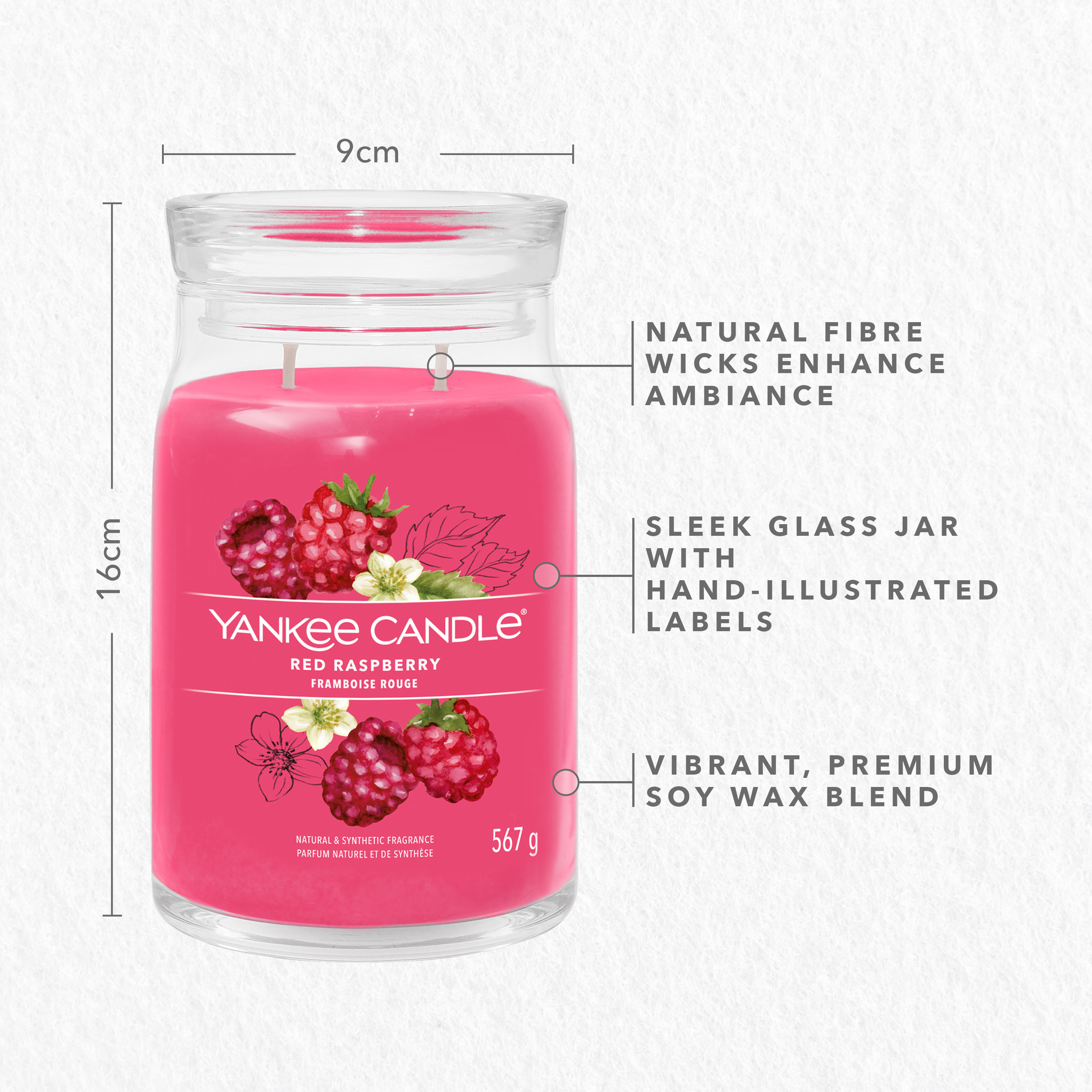 Yankee Candle - Red Raspberry Signature Large Jar - Beauty & Bobs Yankee Candle - Red Raspberry Signature Large Jar - Beauty & Bobs