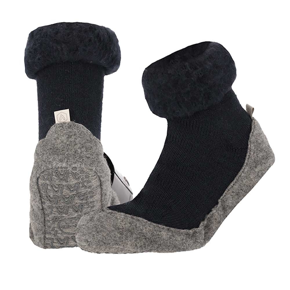 Wollen pantoffels met stevige zool en warme zachte binnenvoering - van ...