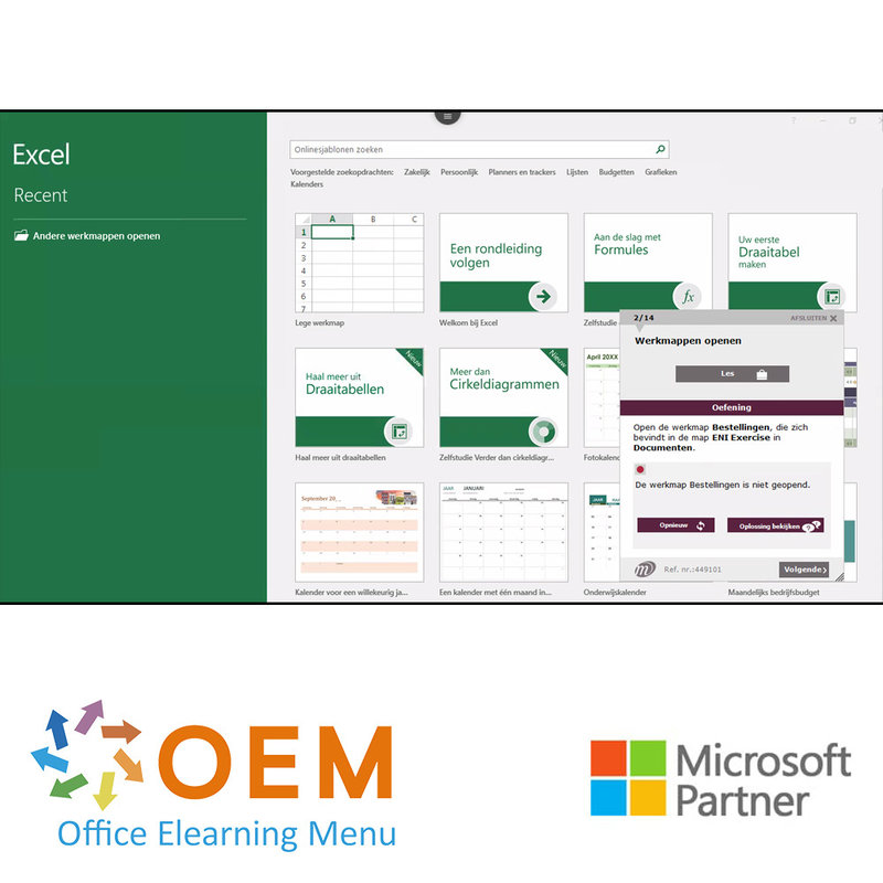 Excel 365 Basis Cursus E-Learning + Online boek - OEM