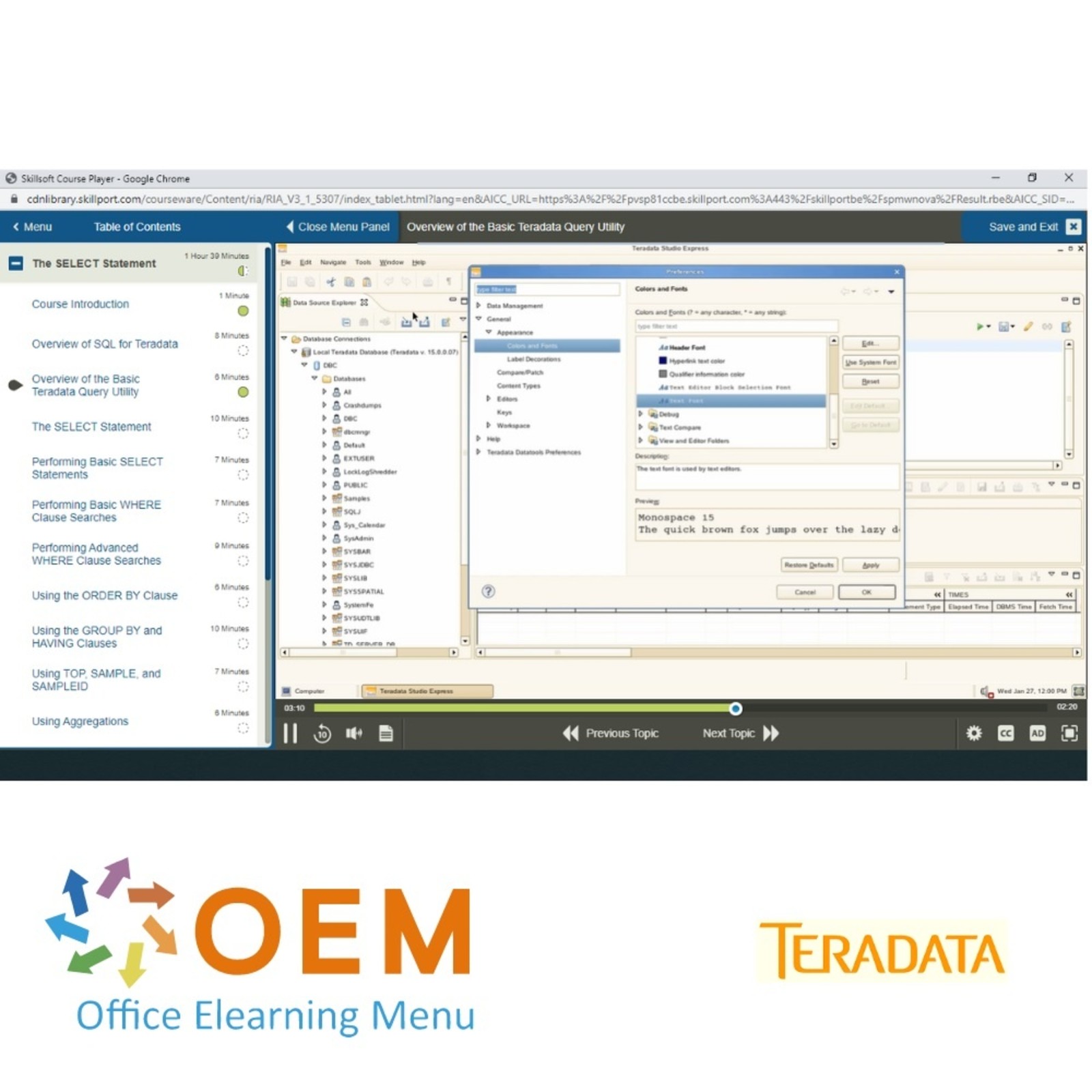 Teradata SQL E-Learning Training - OEM