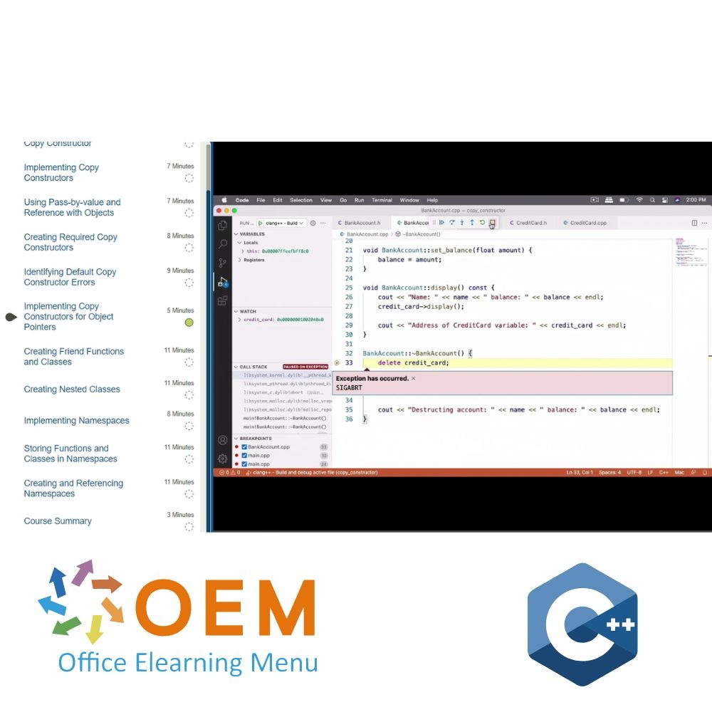 Programming in C++ (version 20) Training - OEM ICT Trainingen & Advies