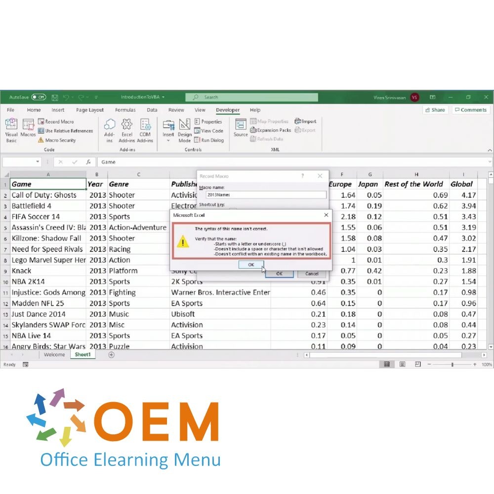 Automating Excel and Access Using VBA Cursus E-Learning - OEM ICT ...