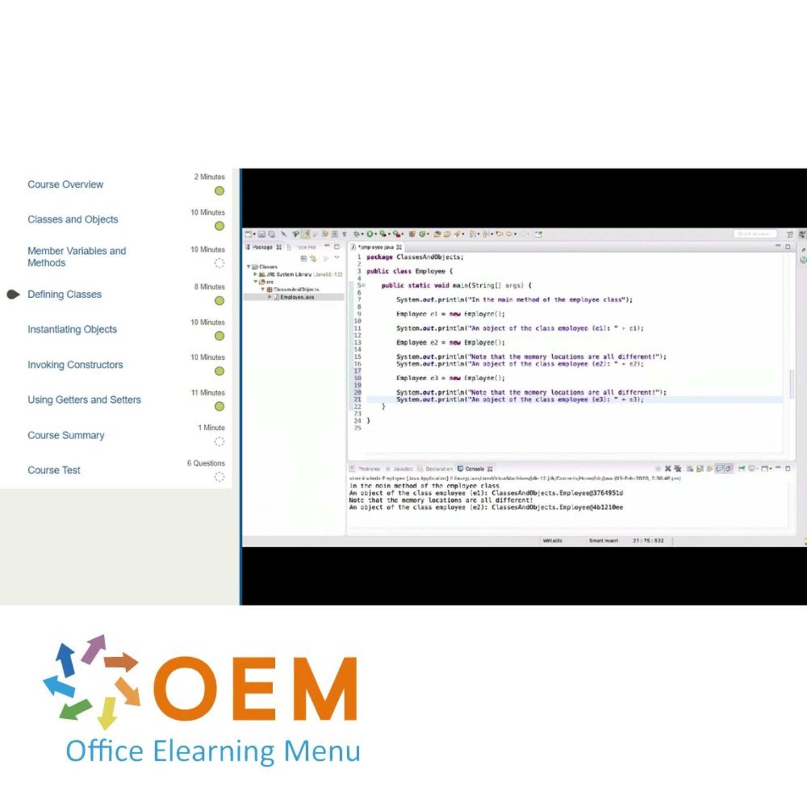Classes and Objects in Java Training - OEM