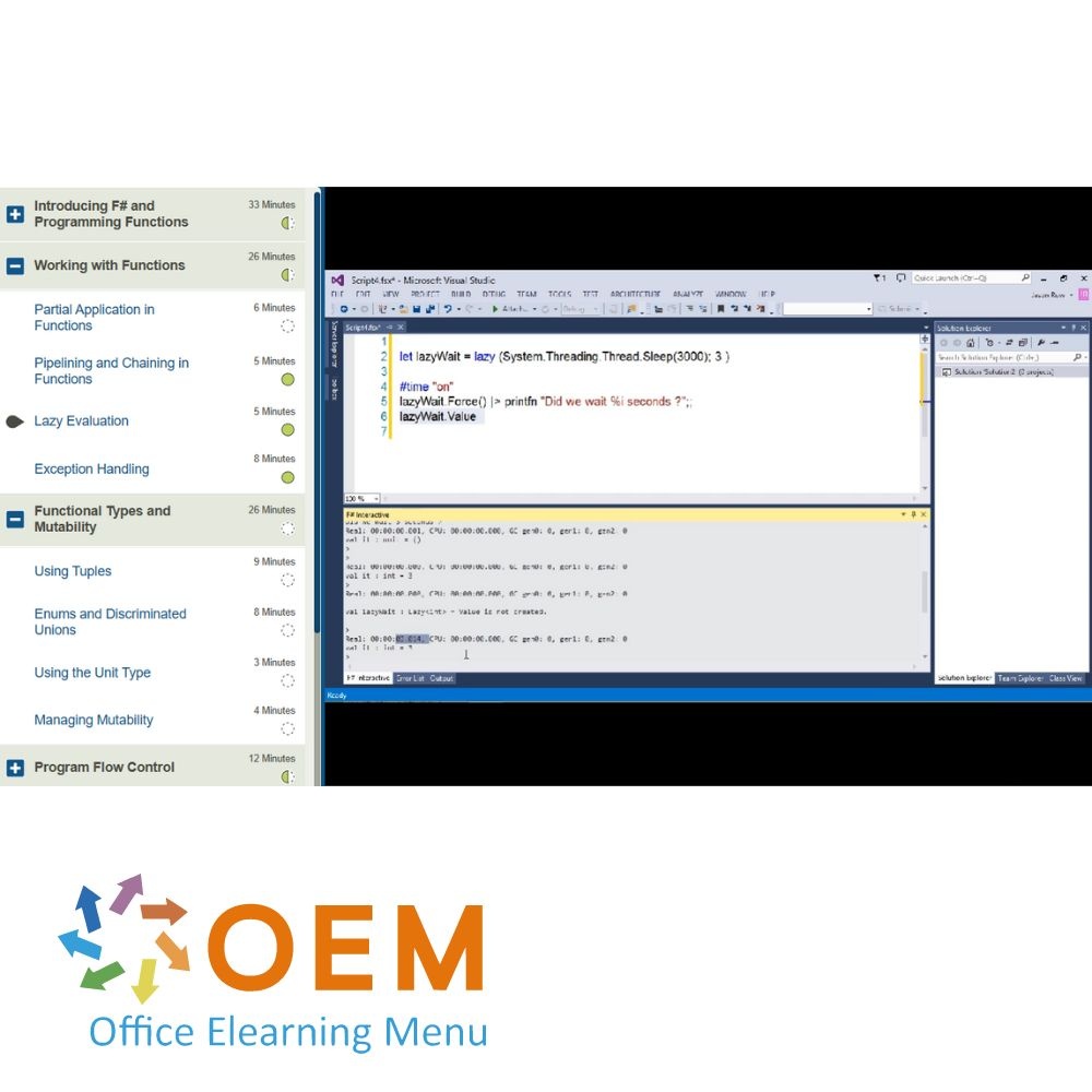 F# Fundamentals E-Learning Training Online - OEM ICT Training & Advice