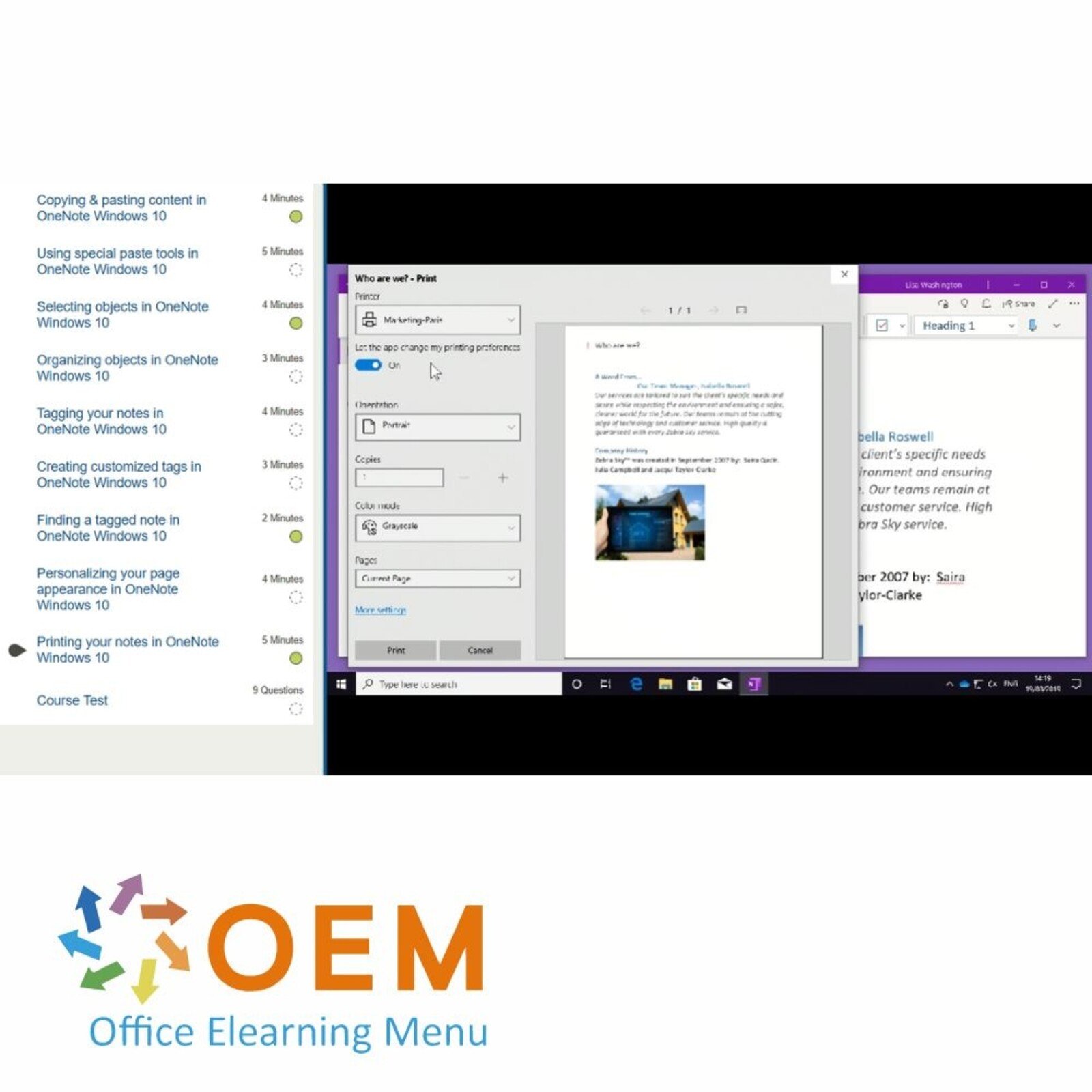 OneNote for Windows 10 E-Learning Training Online - OEM