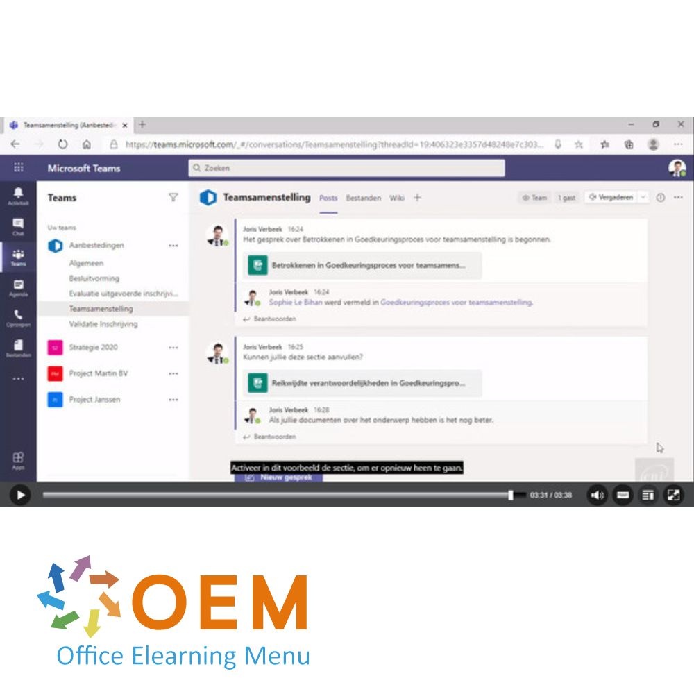 Microsoft Teams Course E-Learning Online - OEM ICT Training & Advice