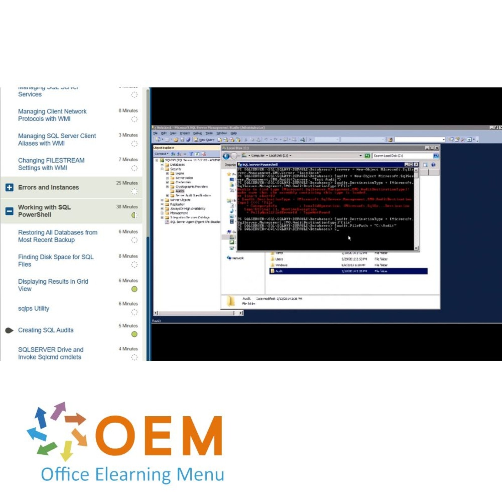 Microsoft PowerShell and SQL Server Training - OEM