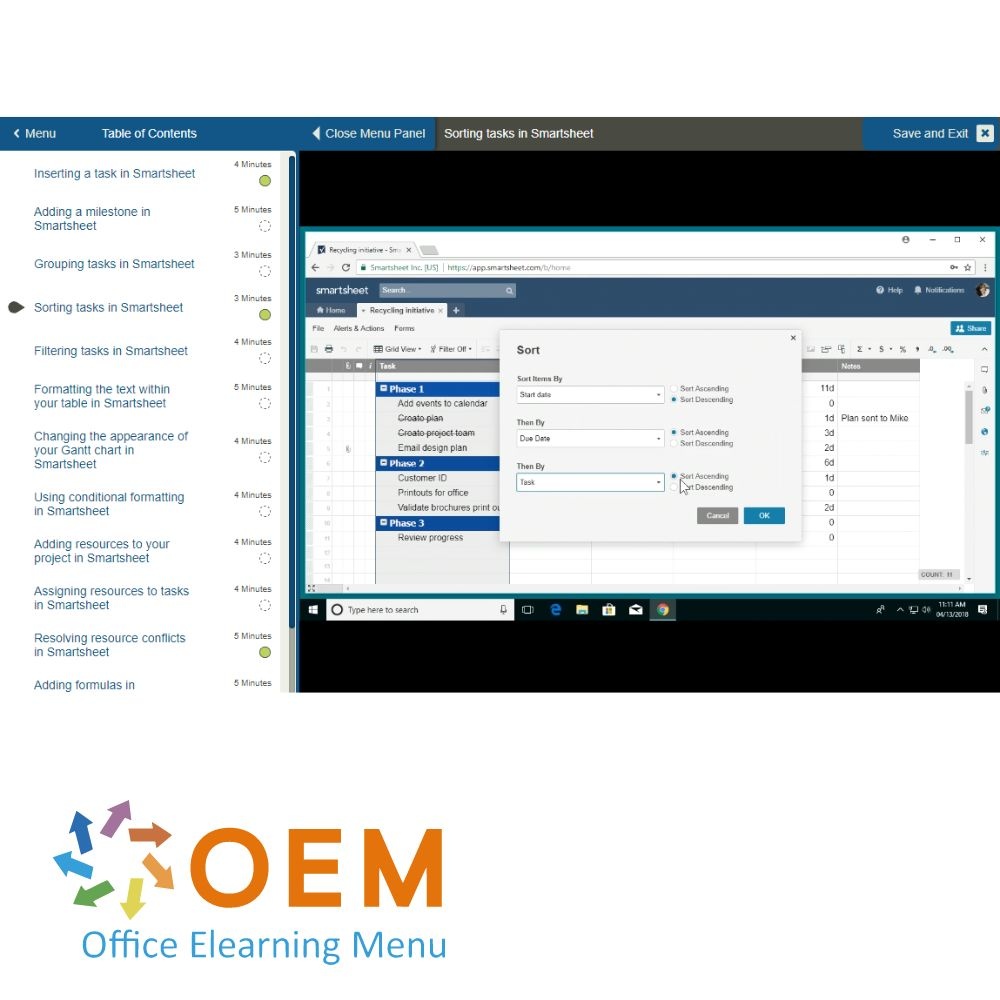 Smartsheet Training - OEM ICT Trainingen & Advies