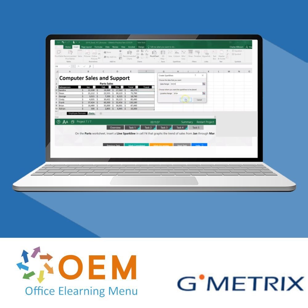 MO-200 Excel 2019 GMetrix Practice Exam - OEM