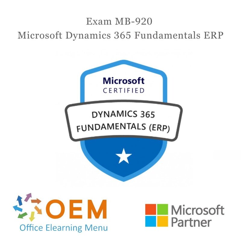 Examen MB-920 Microsoft Dynamics 365 Fundamentals ERP - Pearson Vue - OEM