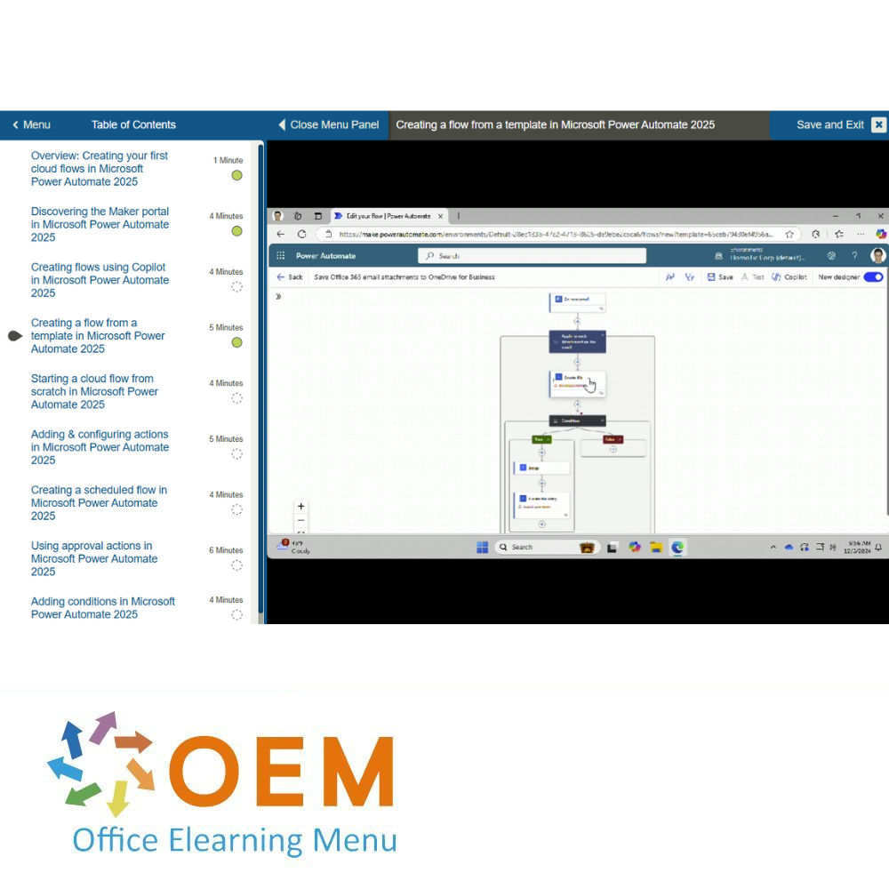 Microsoft Power Automate Course E-Learning - OEM ICT Training & Advice