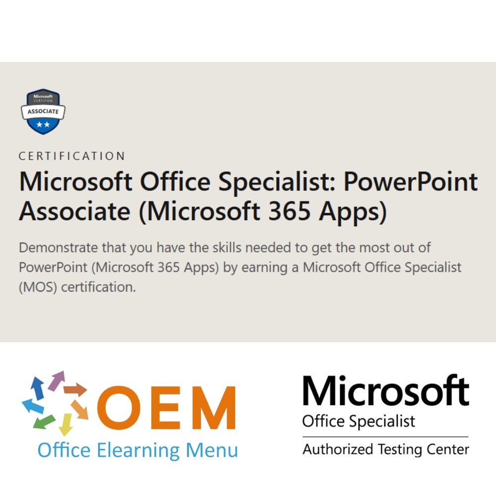 Microsoft MOS PowerPoint Examen MO-310 | Officiële Certificering - OEM ...