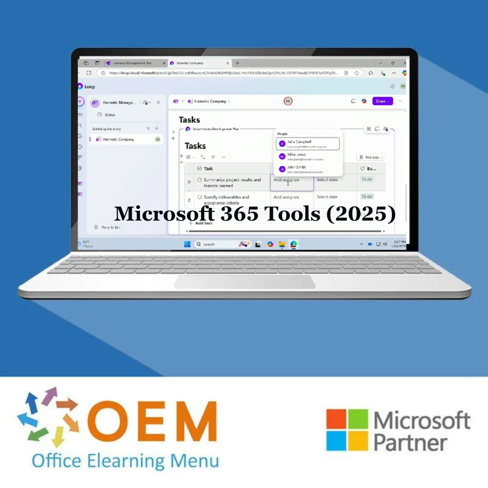 Microsoft 365 Tools (2025) E-Learning package - OEM ICT Training & Advice