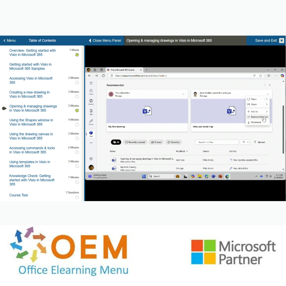 Microsoft Visio E-Learning Package - OEM ICT Training & Advice