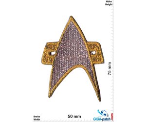 Star Trek - Star Trek Voyager DS9 Communicator - gold silver- Patches ...