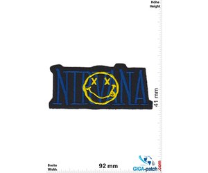 Nirvana - Nirvana - Smiley - blue gold- Parche - parche posterior" - Patch Llaveros Pegatinas ...