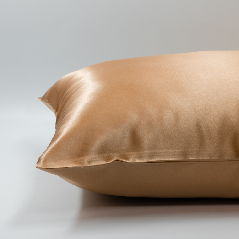 Voordeelset 2x 100% Zijden kussensloop Goud Glossy Hotelsluiting - 22MM ...