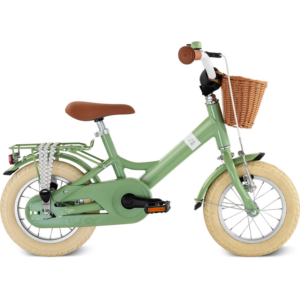 Puky 12" YOUKE aluminium Classic retro groen 3+ - Kinderfietsshop.nl