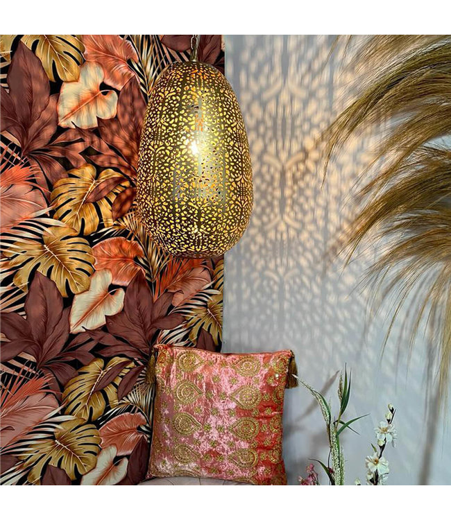 Filigrain ronde hanglamp goud - Merel in Wonderland