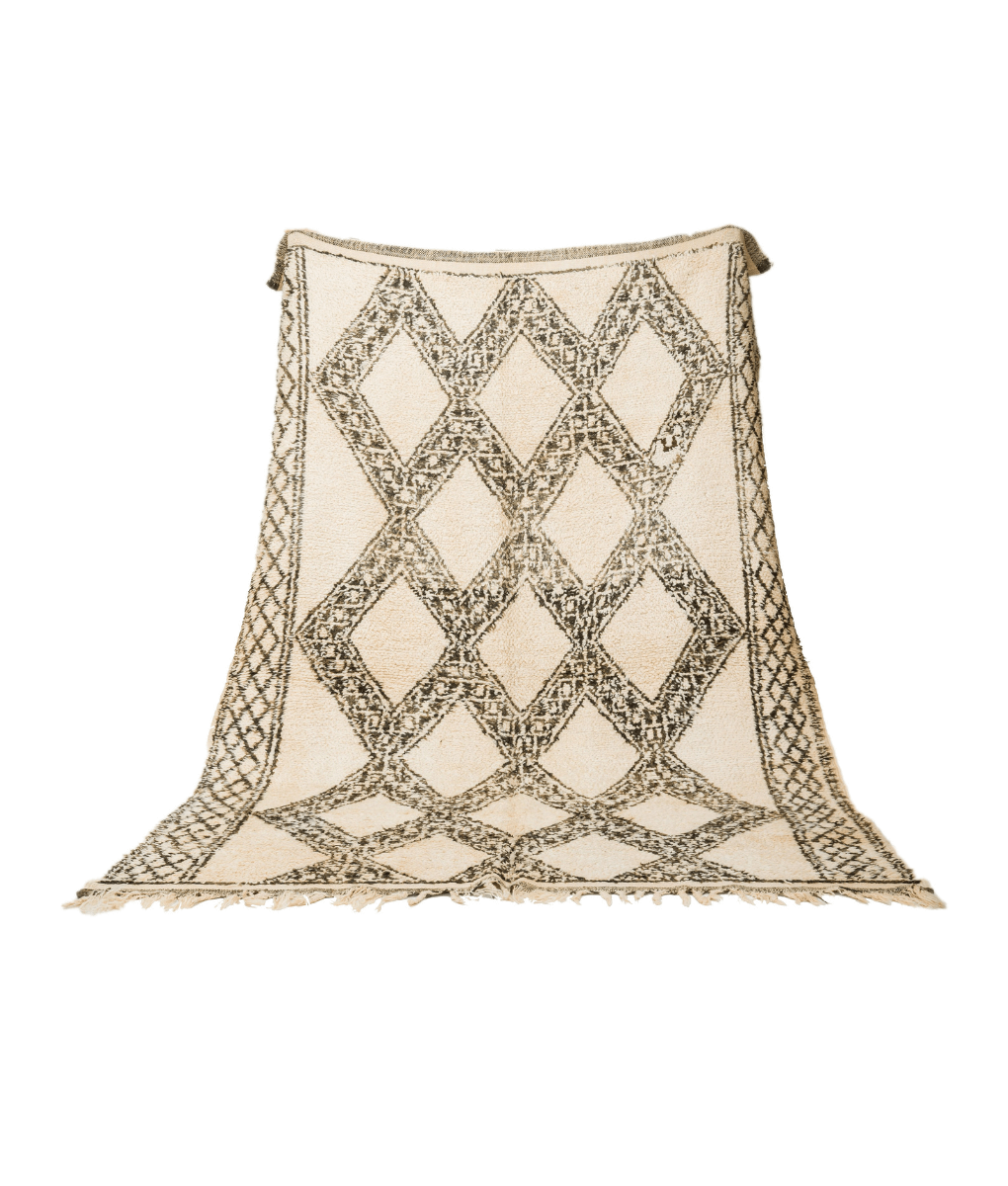 Marokkaans tapijt zwart wit Berber ruit - Merel in Wonderland