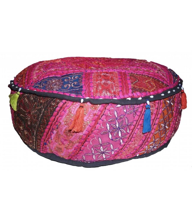 Oosters vloerkussen roze India - kwastjes - Merel in Wonderland