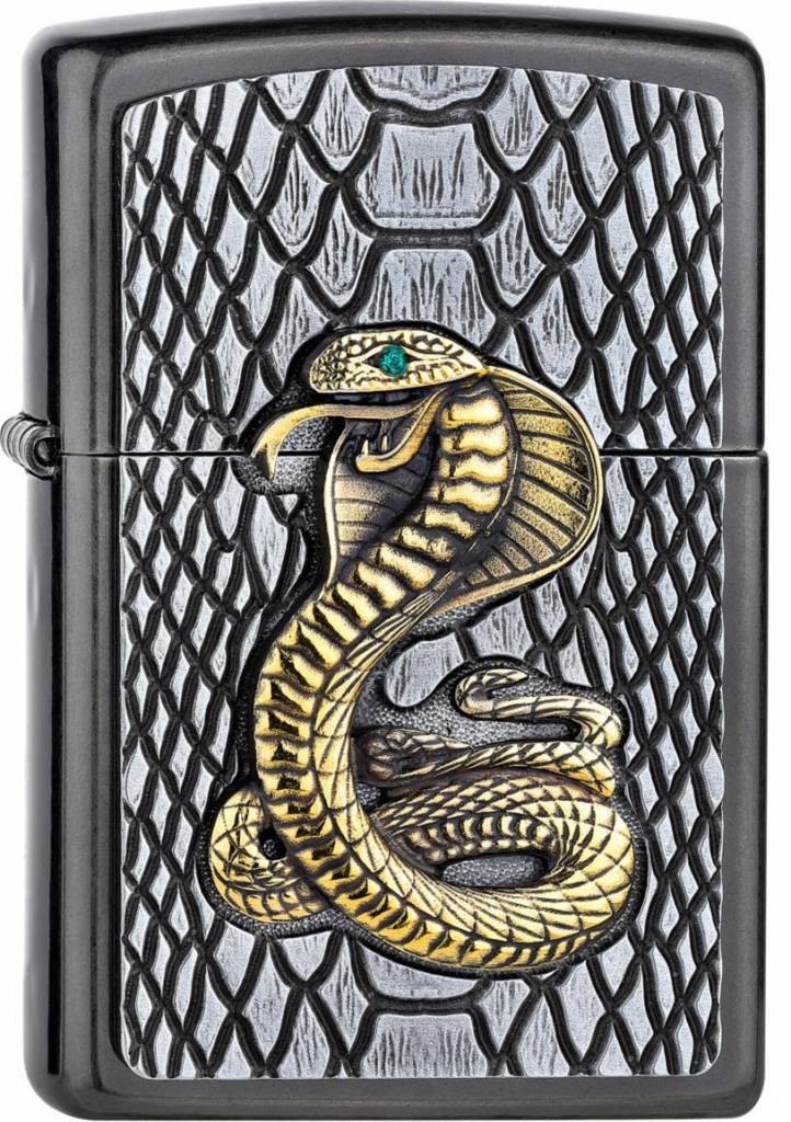 Lighter Zippo Golden Cobra Emblem - Haddocks Lightershop