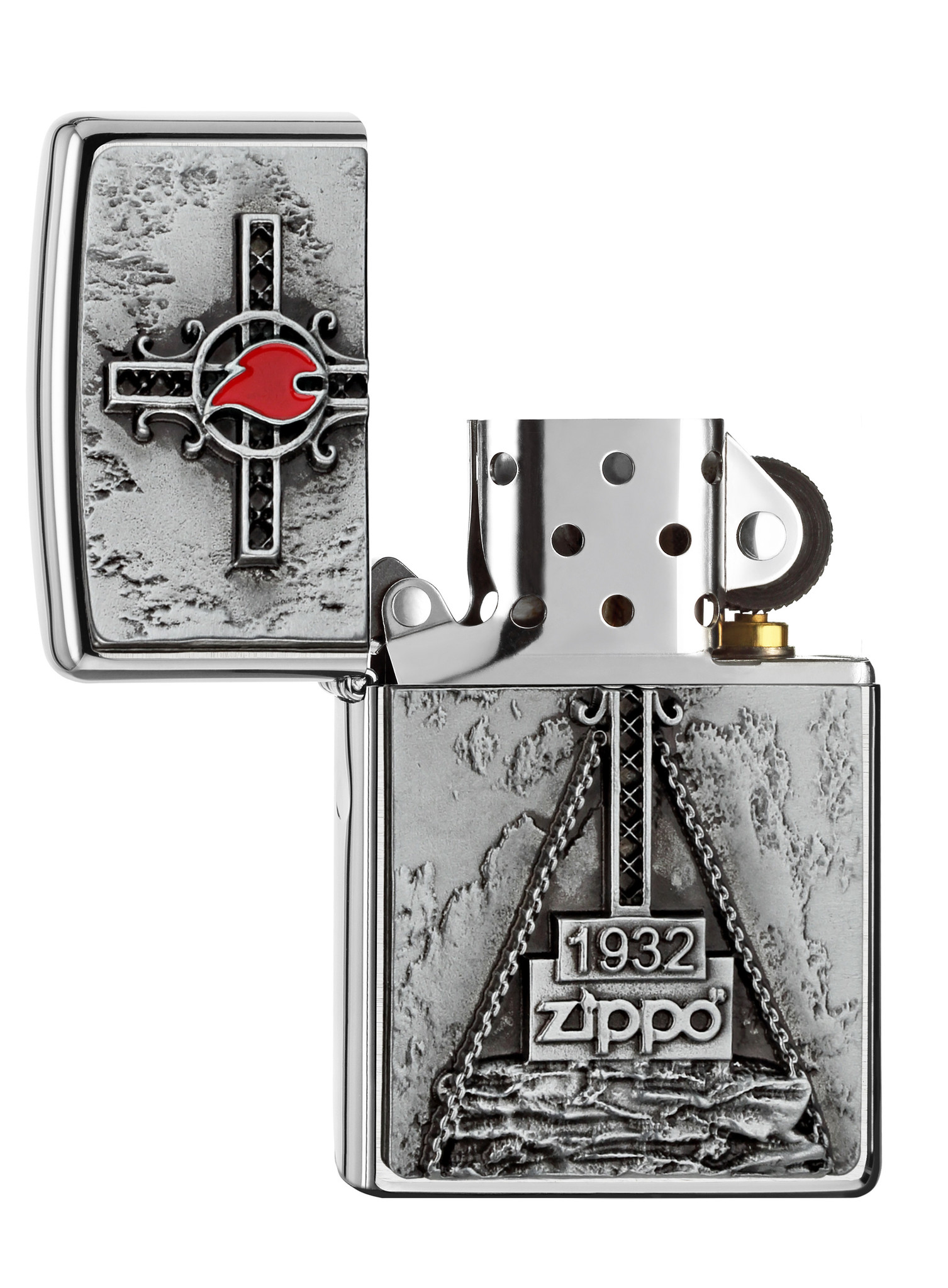 Lighter Zippo Peak Cross Emblem - Haddocks Lightershop