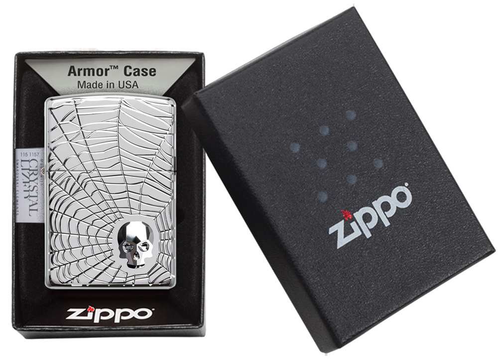 Aansteker Zippo Armor Case Spider Web - Haddocks Lightershop