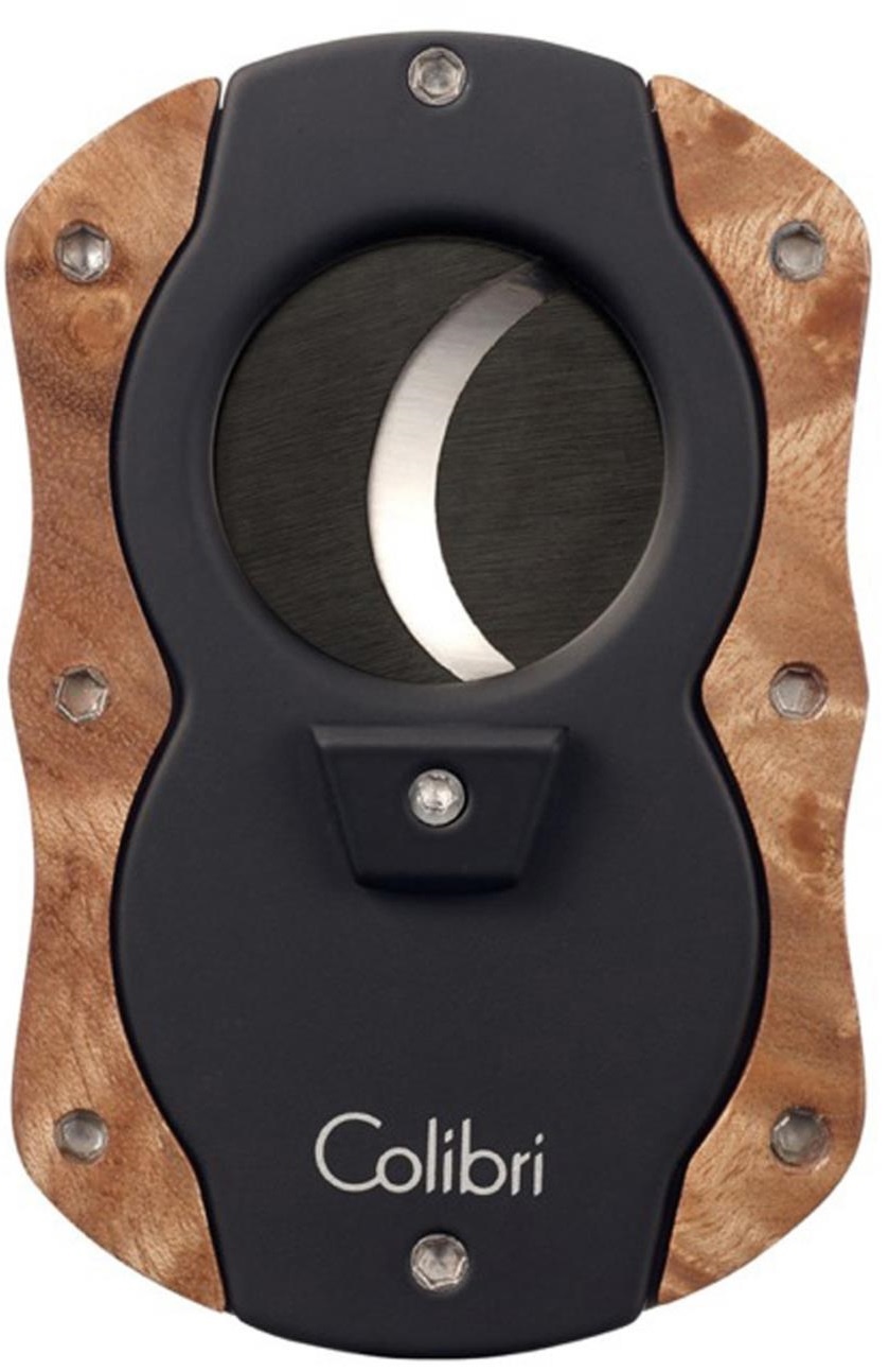 Cigar Cutter Colibri Cut Wood Black/ Dark Burl - Haddocks Lightershop