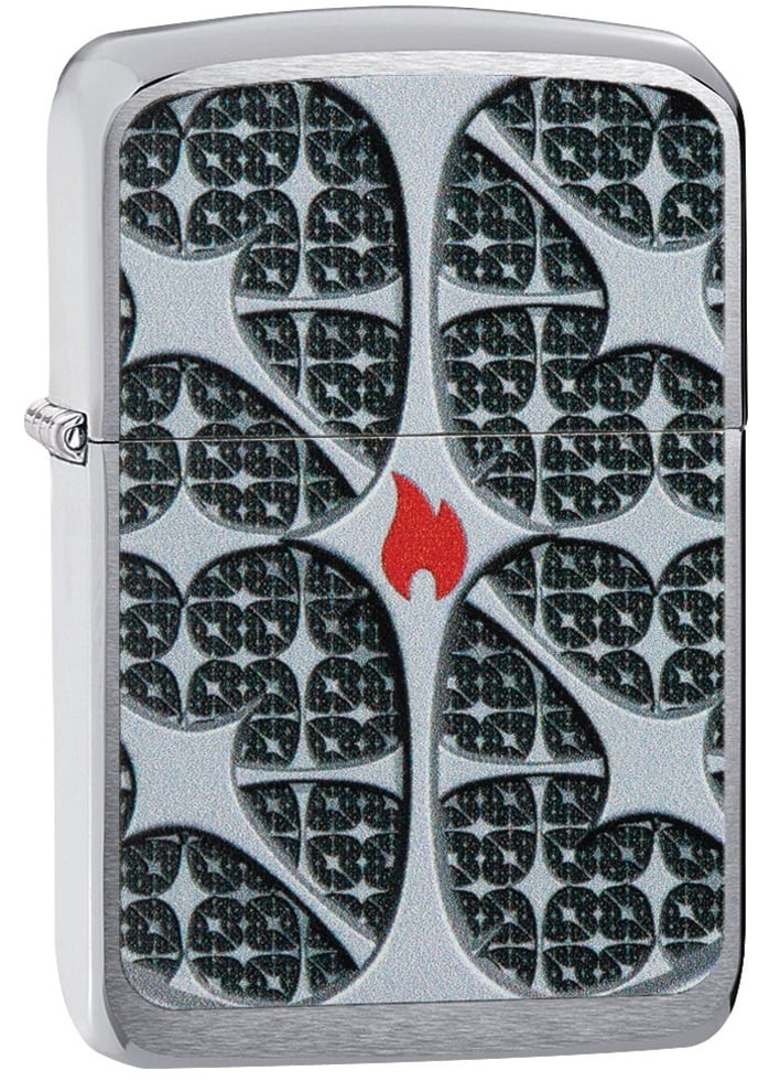 Lighter Zippo Silver Texture Flame - Haddocks Lightershop