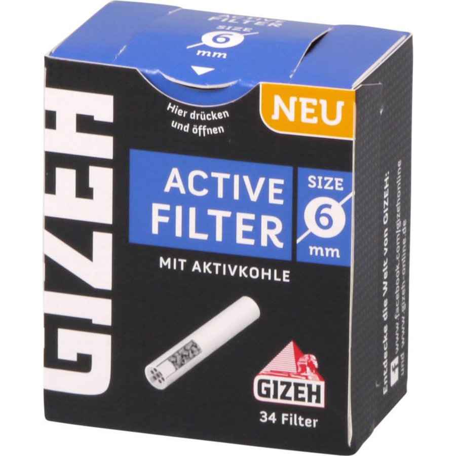 Gizeh Black 6 mm. Active Filters - Haddocks Lightershop