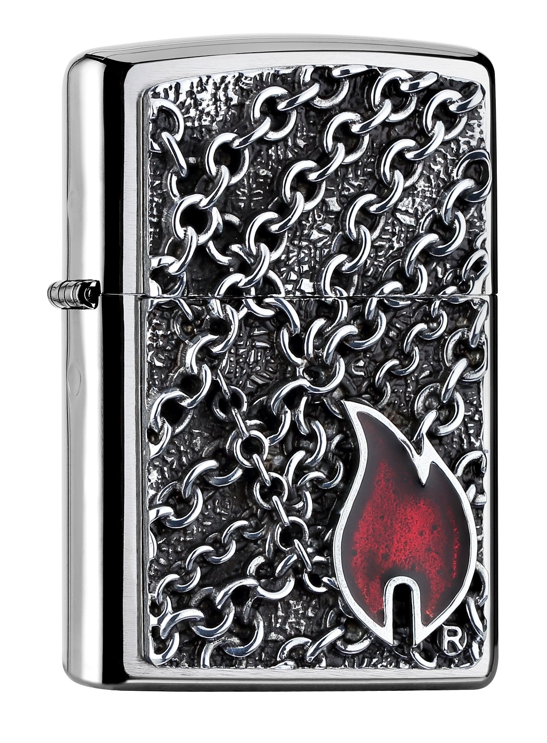 Lighter Zippo Flame with Chains Emblem - Haddocks Lightershop