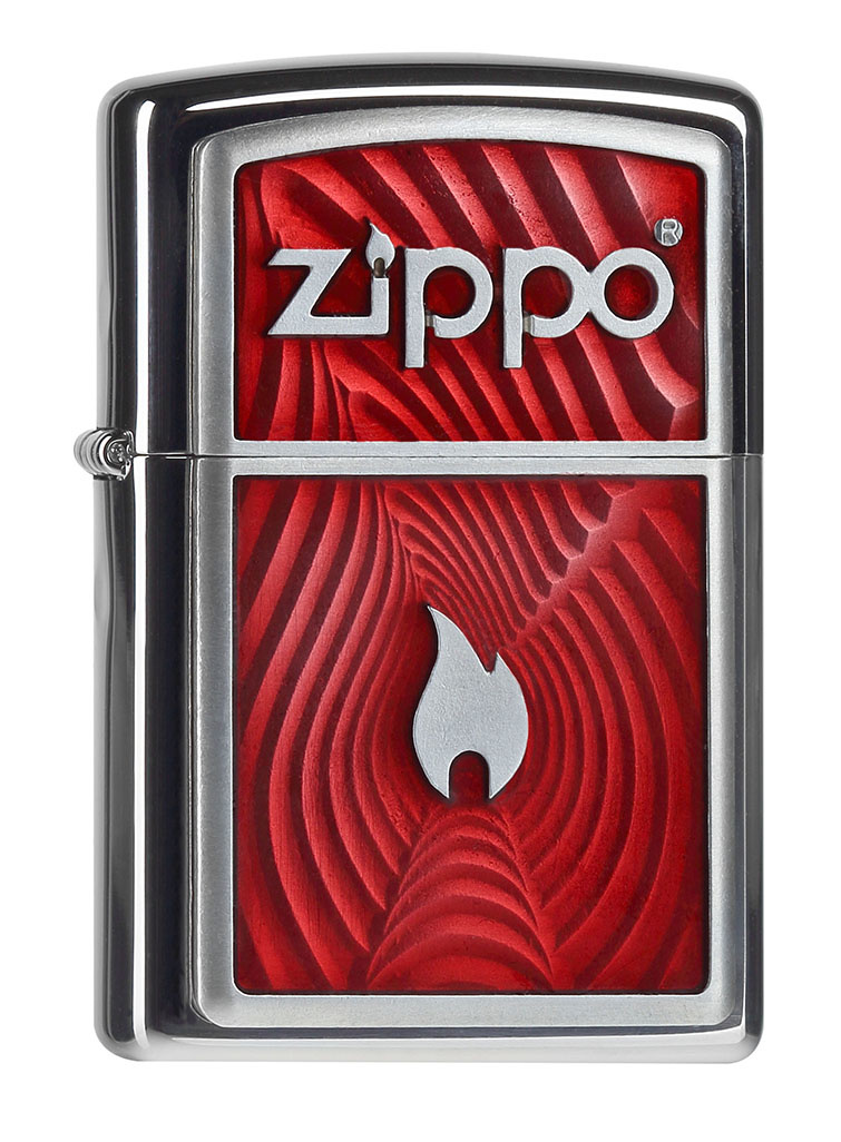 Aansteker Zippo Red Flame 3D Emblem - Haddocks Lightershop
