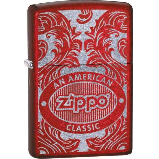 Lighter Zippo Candy Apple Red Scroll - Haddocks Lightershop