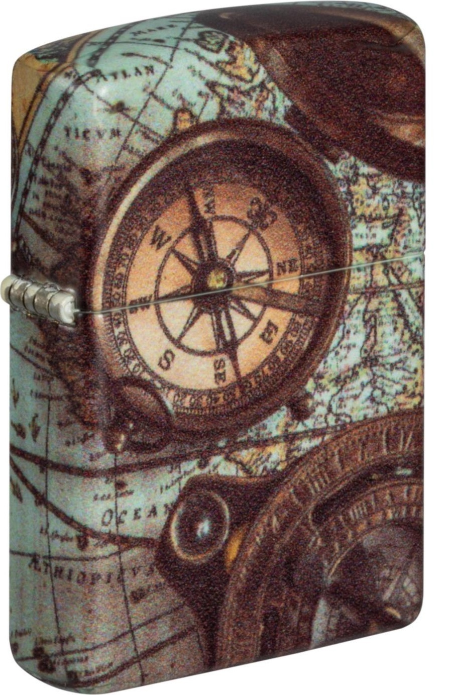 Lighter Zippo Lion Compass World Map - Haddocks Lightershop
