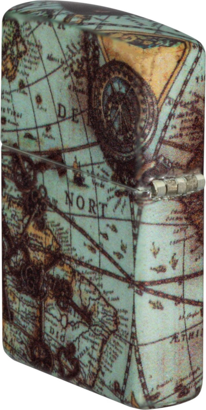Lighter Zippo Lion Compass World Map - Haddocks Lightershop
