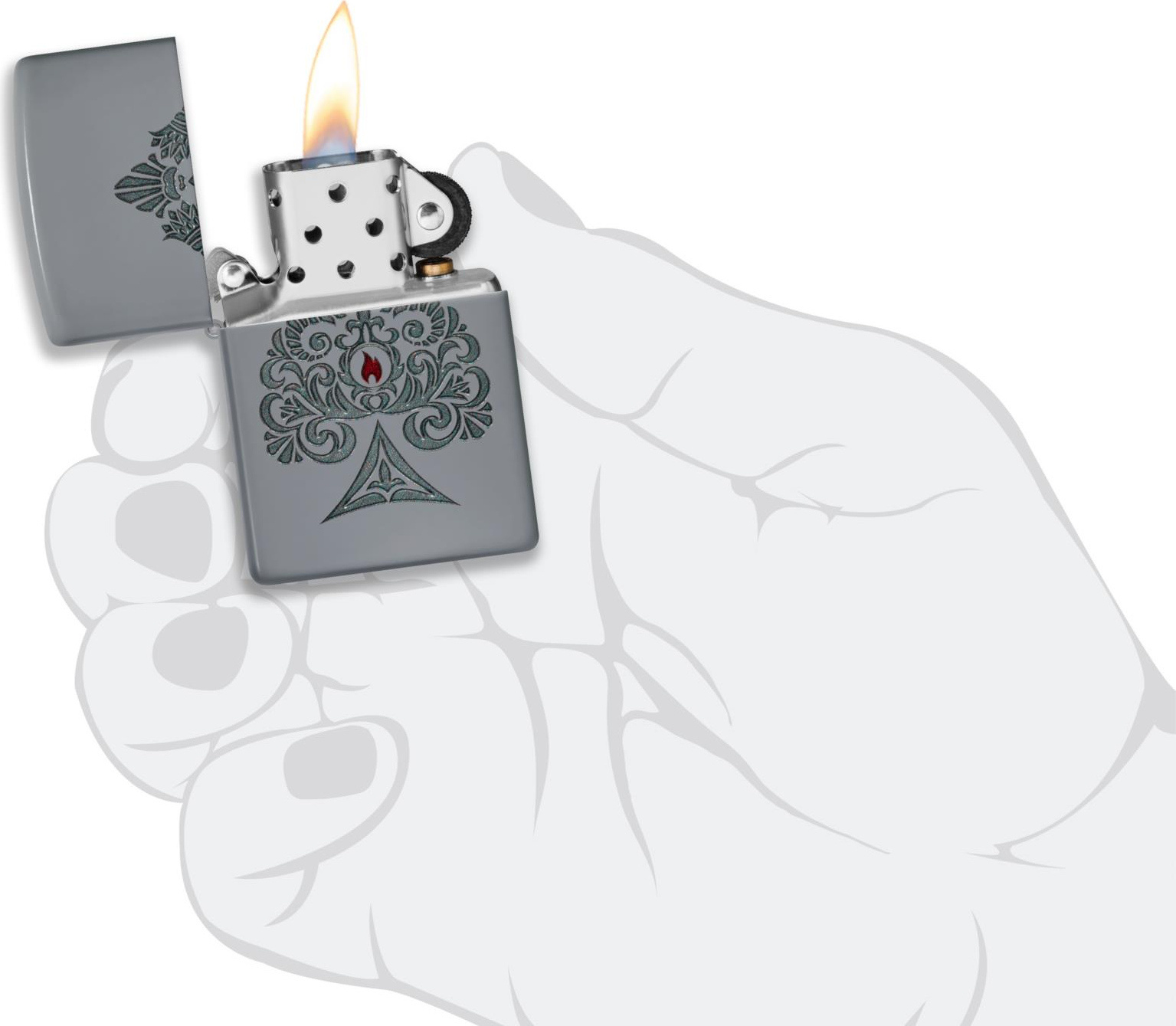 Lighter Zippo Ace with Flame - Haddocks Lightershop