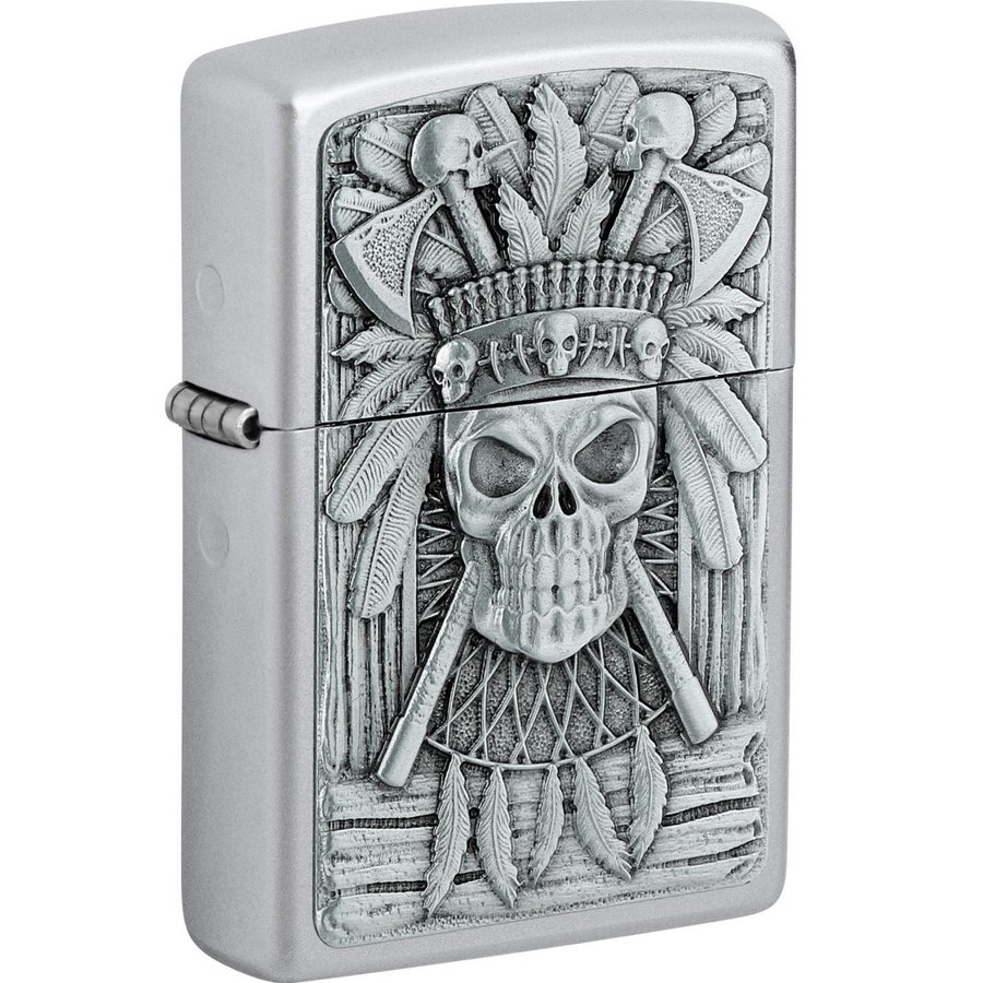 Lighter Zippo Indian Skull Emblem - Haddocks Lightershop