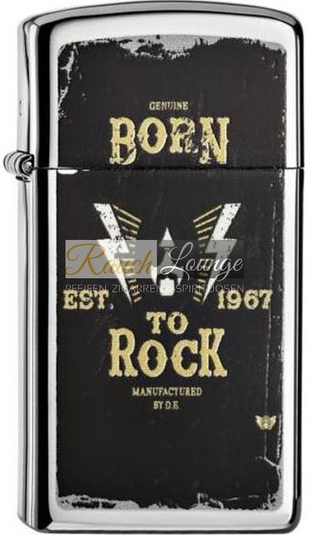 Lighter Zippo Slim Born to Rock - Haddocks Lightershop