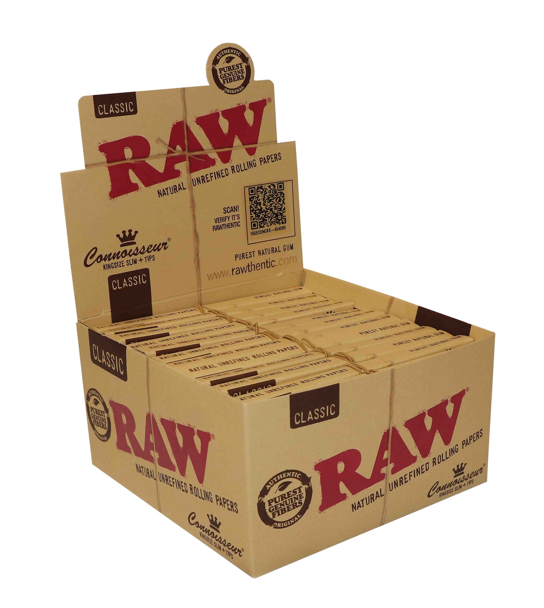 Raw Connaisseur Kingsize Slim Rolling Paper & Tips Box - Haddocks ...