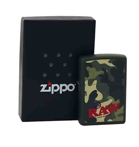 Lighter Zippo Camo RAW Natural Rolling Paper - Haddocks Lightershop