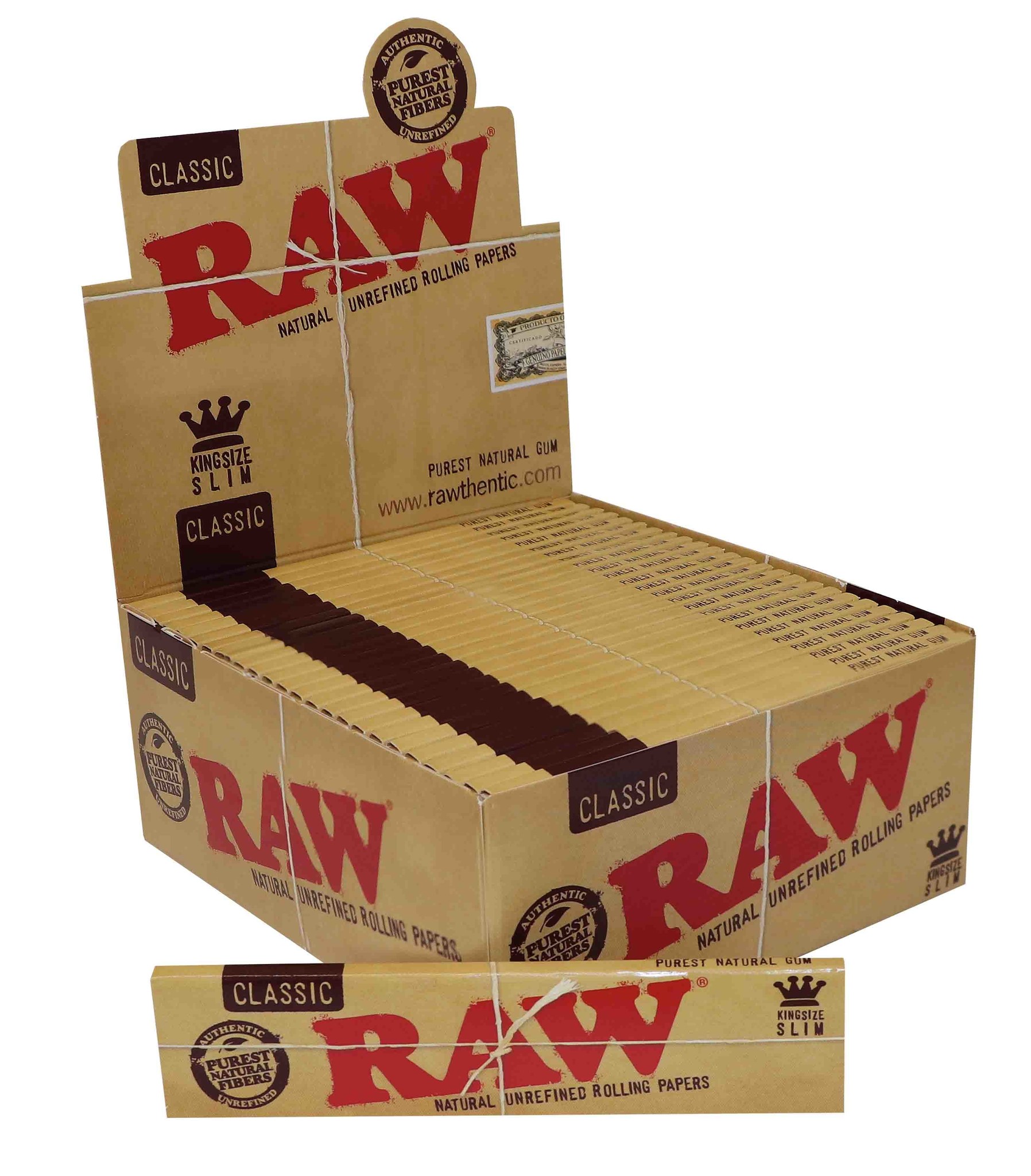 Raw Connaisseur Kingsize Slim Rolling Paper Box Haddocks Lightershop