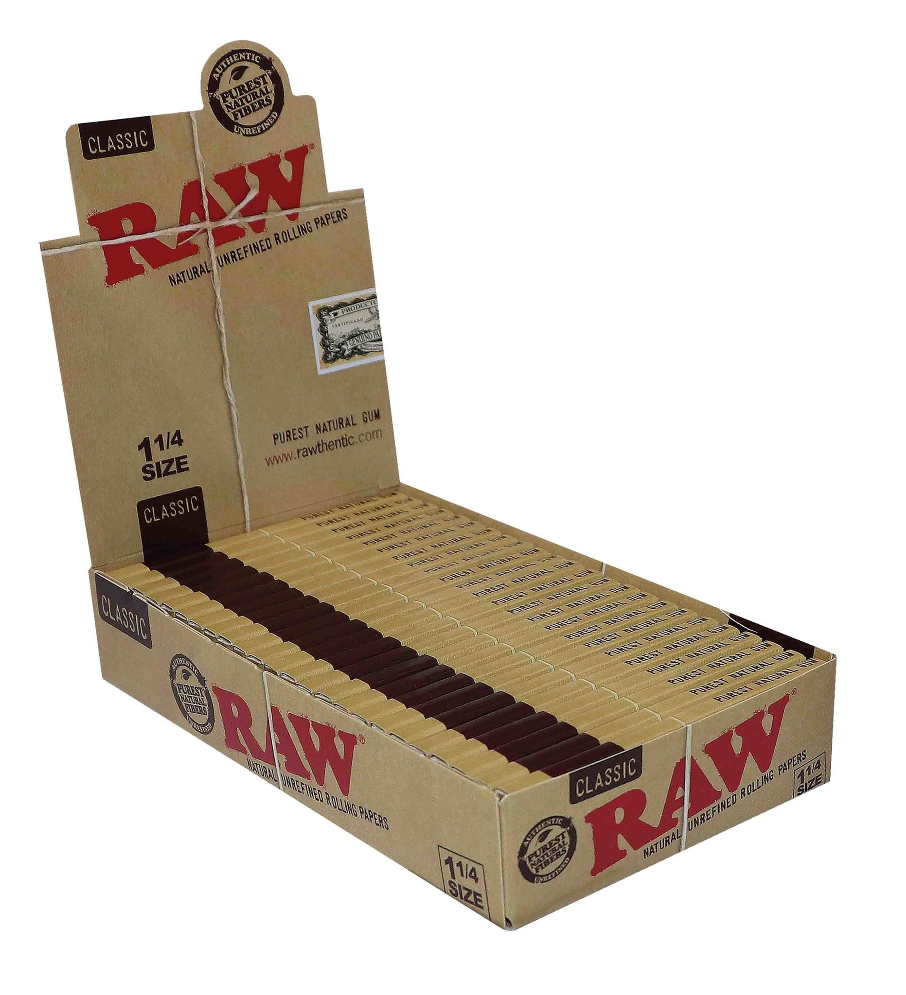 Raw Classic 1 1/4 Rolling Paper Box - Haddocks Lightershop