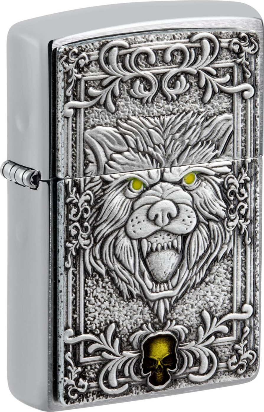 Lighter Zippo Wolf Skull Emblem - Haddocks Lightershop