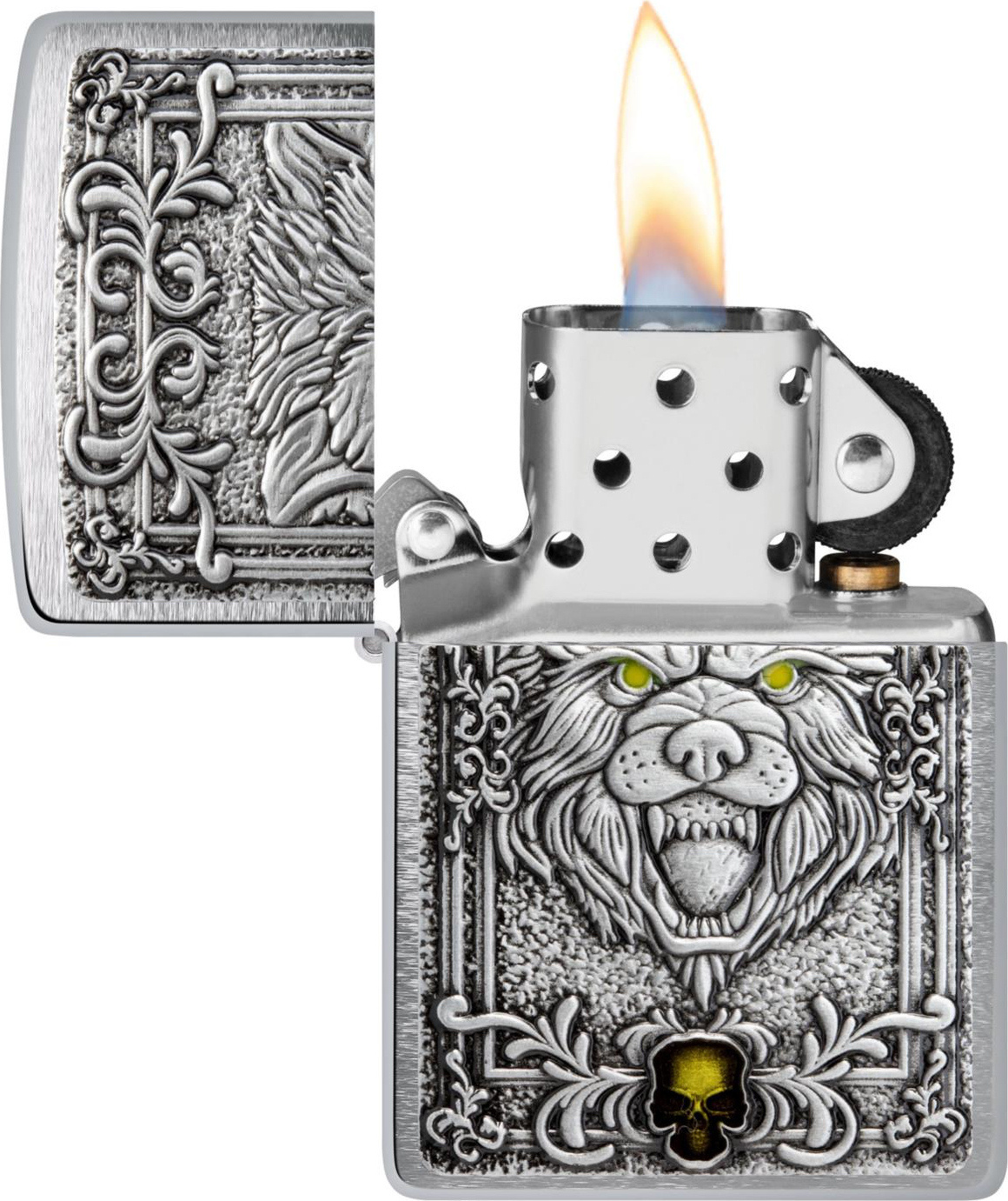 Lighter Zippo Wolf Skull Emblem - Haddocks Lightershop