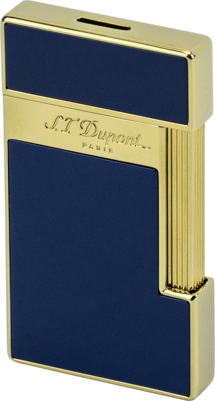 Lighter S.T. Dupont Slimmy Blue Lacquer Gold - Haddocks Lightershop