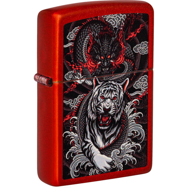 Lighter Zippo Metallic Red Dragon Tiger - Haddocks Lightershop