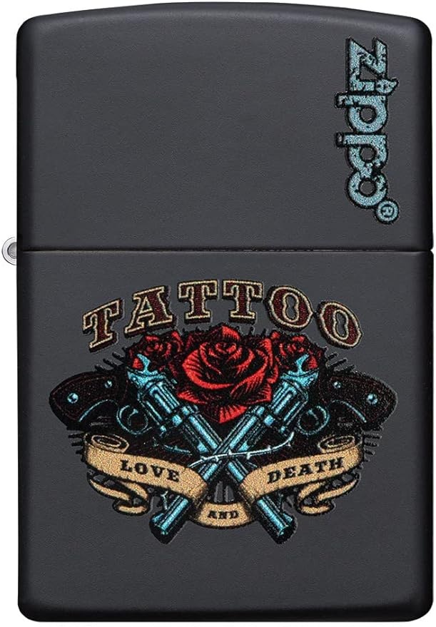 Aansteker Zippo Tattoo Love and Death - Haddocks Lightershop