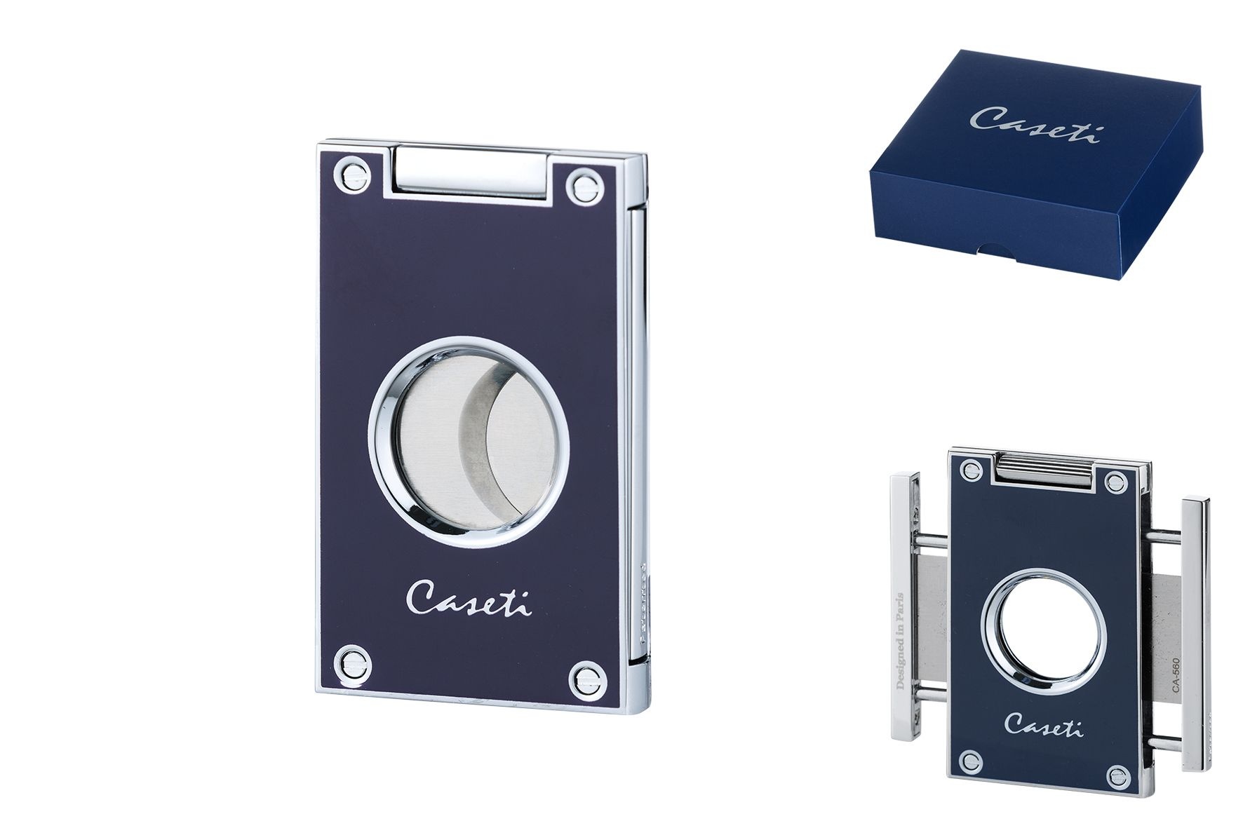 Cigar Cutter Caseti Cutter Two Blades Blue - Haddocks Lightershop