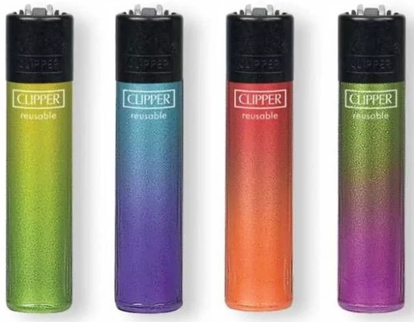 Set of 4 Clipper Lighters Crystal Gradient - Haddocks Lightershop